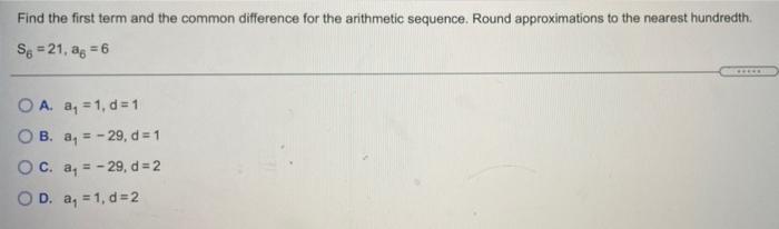 Solved Find the first term and the common difference for the | Chegg.com