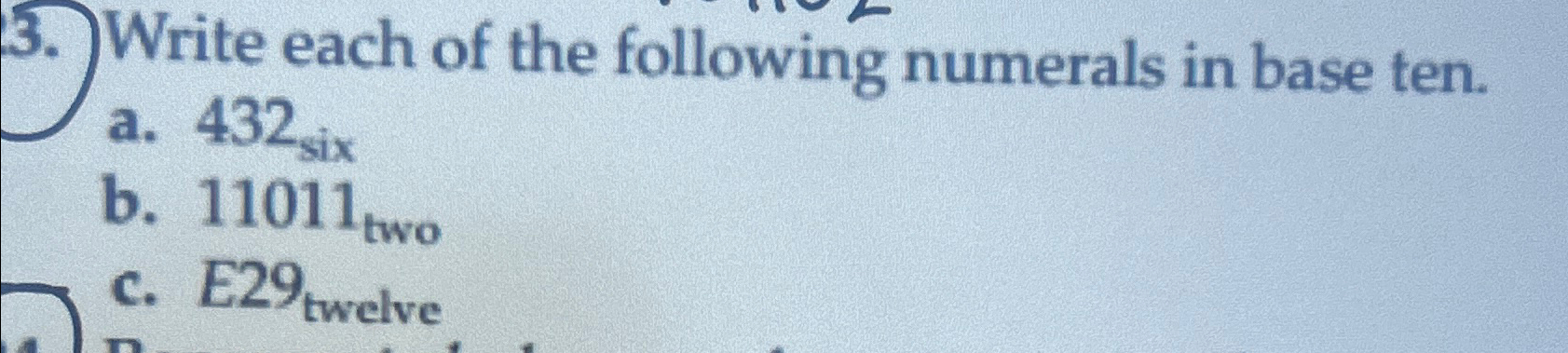 Solved Write each of the following numerals in base | Chegg.com