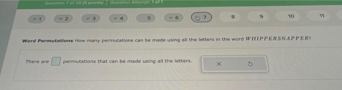 Solved Word Permutations How many permutations can be made | Chegg.com