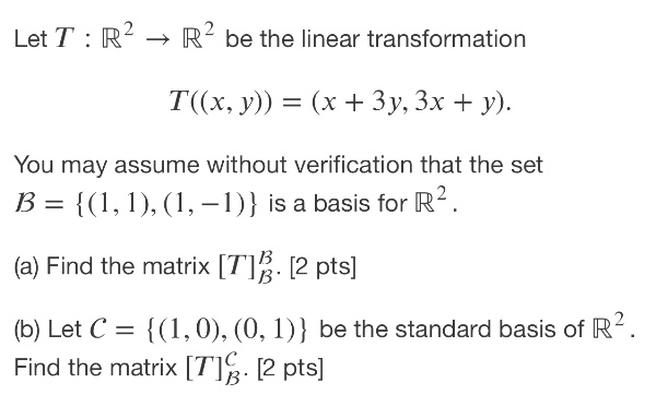 Solved Let a, b and c be distinct real numbers. Let T: P2(R) | Chegg.com