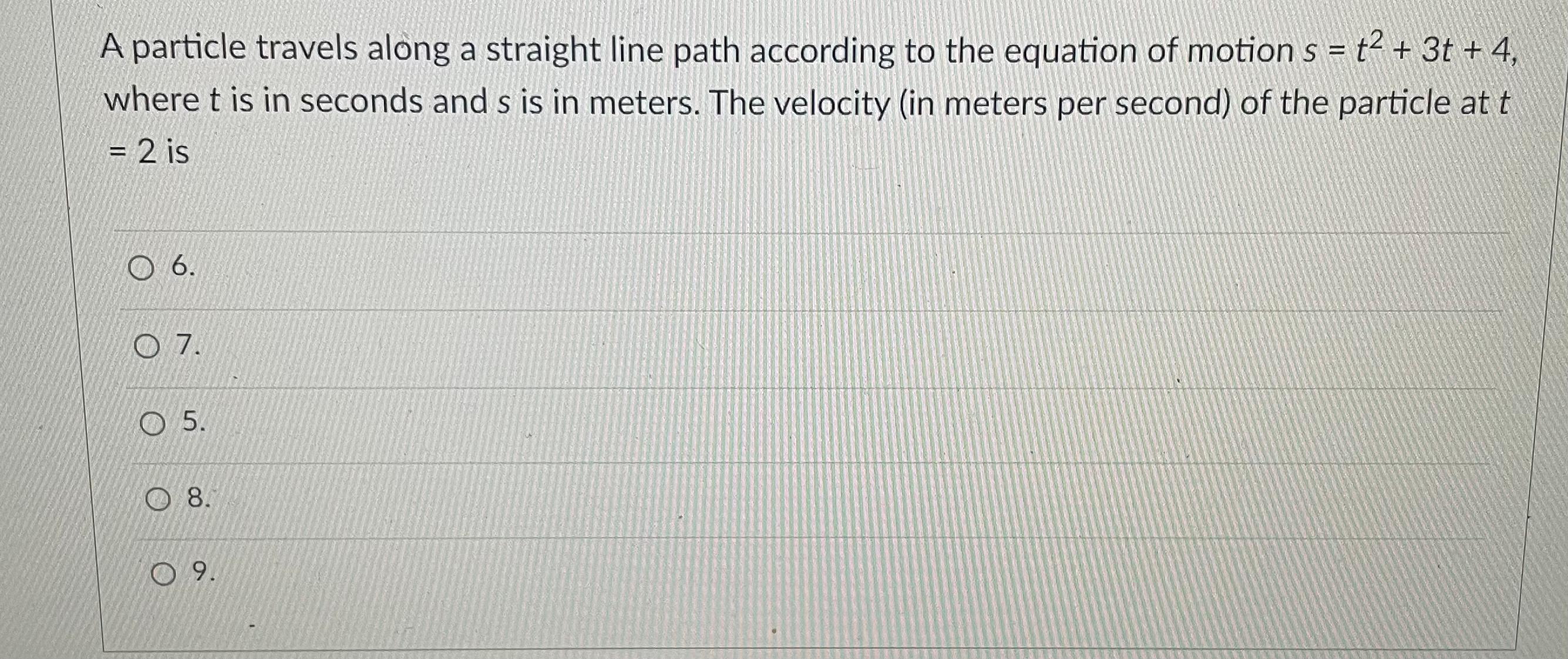 Solved A particle travels along a straight line path | Chegg.com