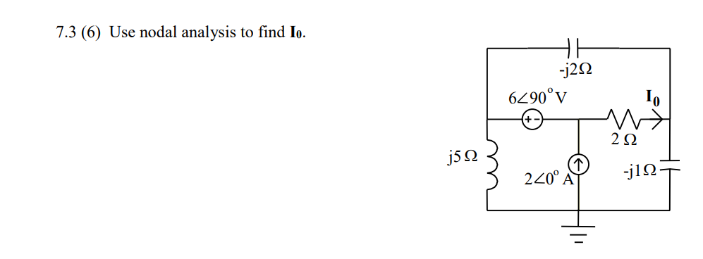 Solved 7.3 (6) ﻿Use nodal analysis to ﻿find I0. | Chegg.com