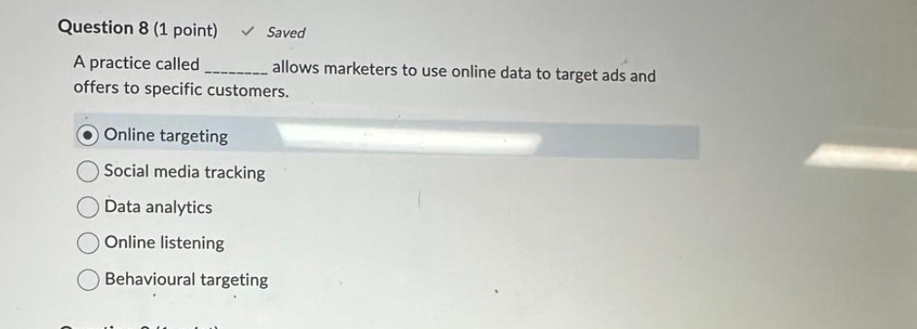 Solved Question 8 (1 ﻿point) ﻿SavedA practice called q, | Chegg.com