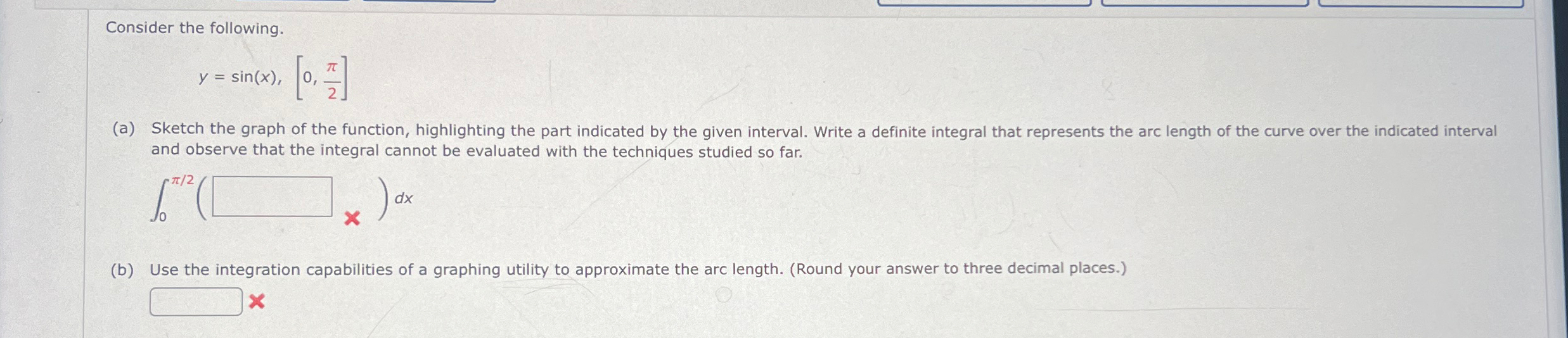 Solved Consider the following.y=sin(x),[0,π2](a) ﻿Sketch the | Chegg.com