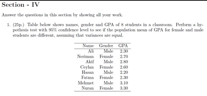 Solved Section - IV Answer the questions in this section by | Chegg.com
