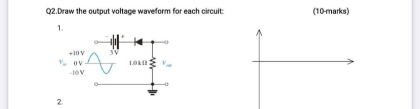 Solved Q2.Draw the output voltage waveform for each circuit: | Chegg.com