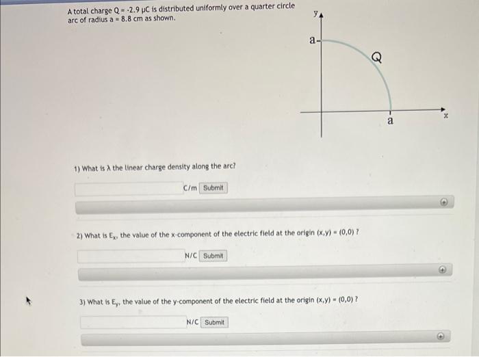 [Solved]: A total charge ( mathrm{Q}=-2.9 mu mathrm{C}