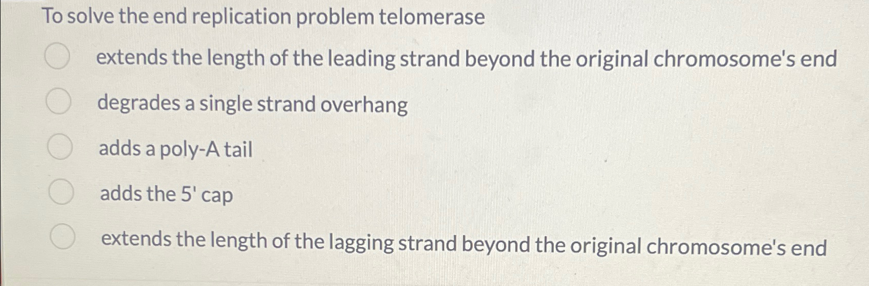 Solved To solve the end replication problem | Chegg.com