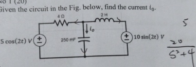 Solved Given the circuit in the Fig. below, find the current | Chegg.com