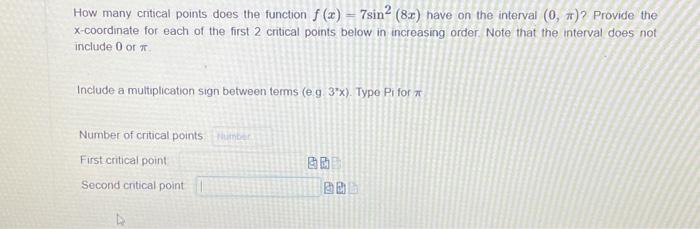 Solved How many critical points does the function f(x) = | Chegg.com