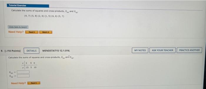 Solved Tutorial Exercise Calculate the sums of squares and | Chegg.com