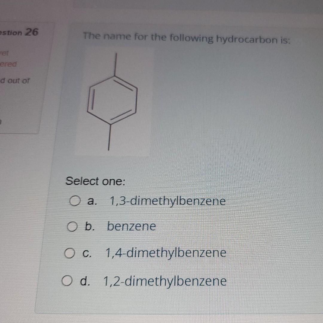 The name for the following compound is: Select one: | Chegg.com