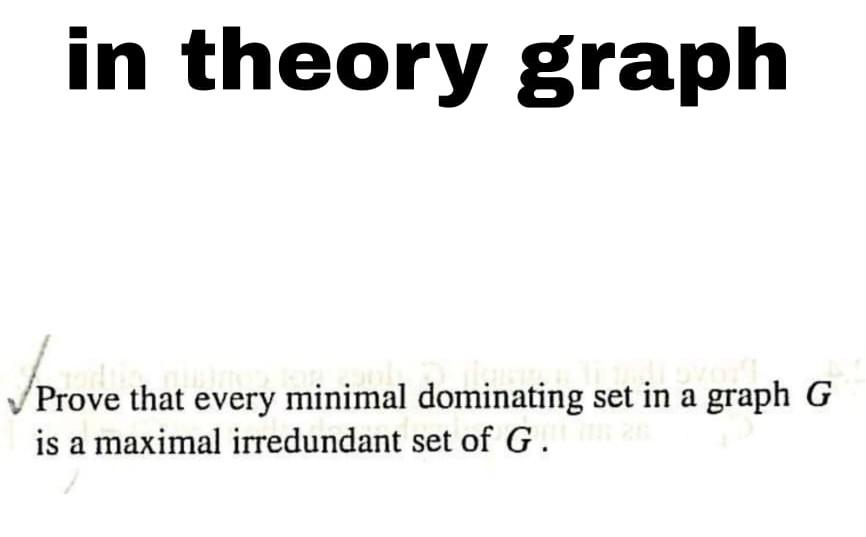 Solved Prove that every minimal dominating set in a graph G | Chegg.com