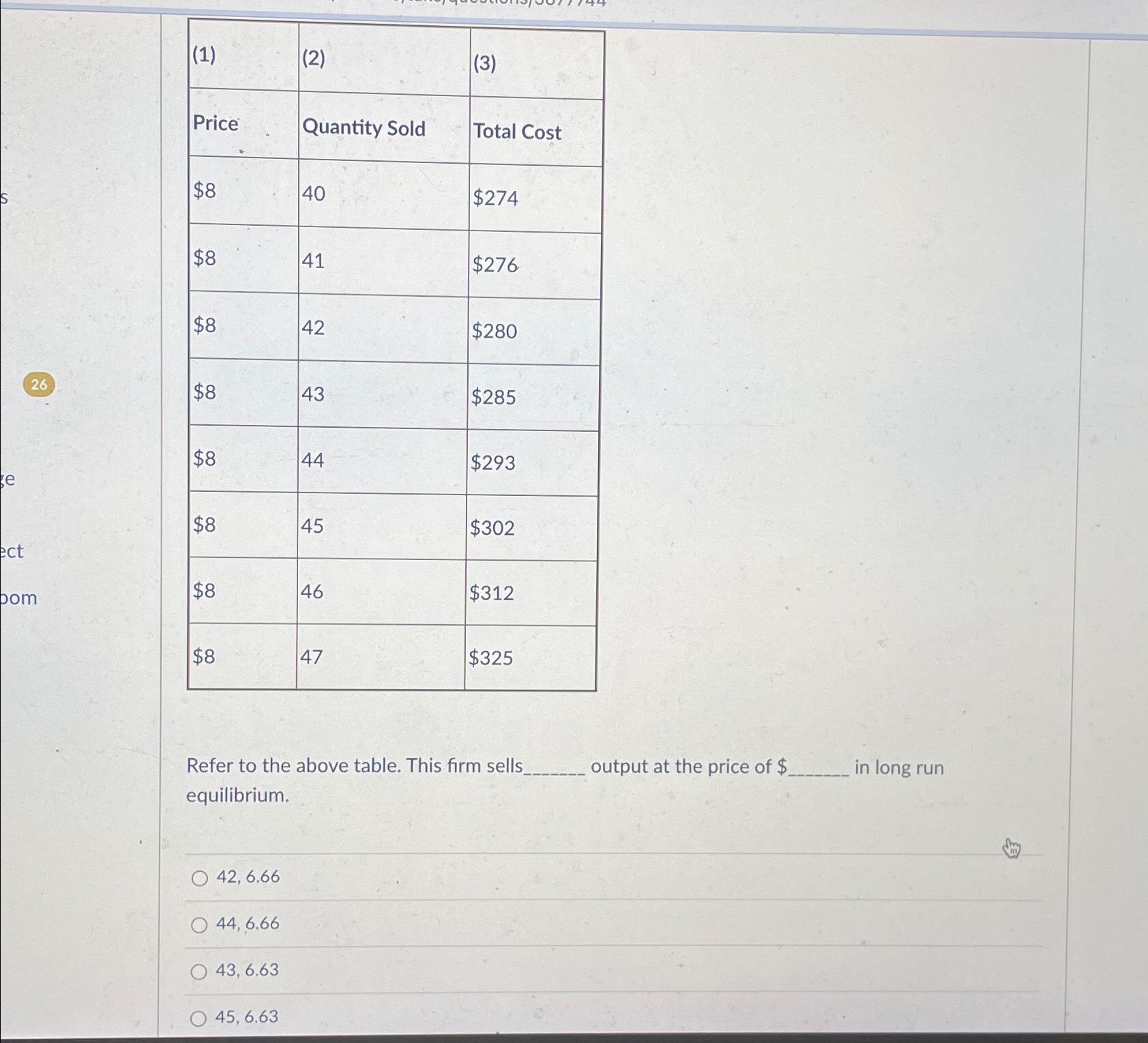 Solved \table[[(1),(2),(3) | Chegg.com