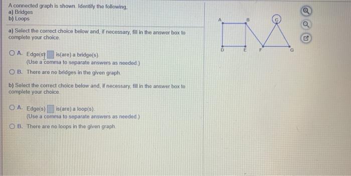Solved A connected graph is shown. Identify the following a) | Chegg.com