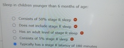 Solved Sleep in children younger than 6 ﻿months of | Chegg.com