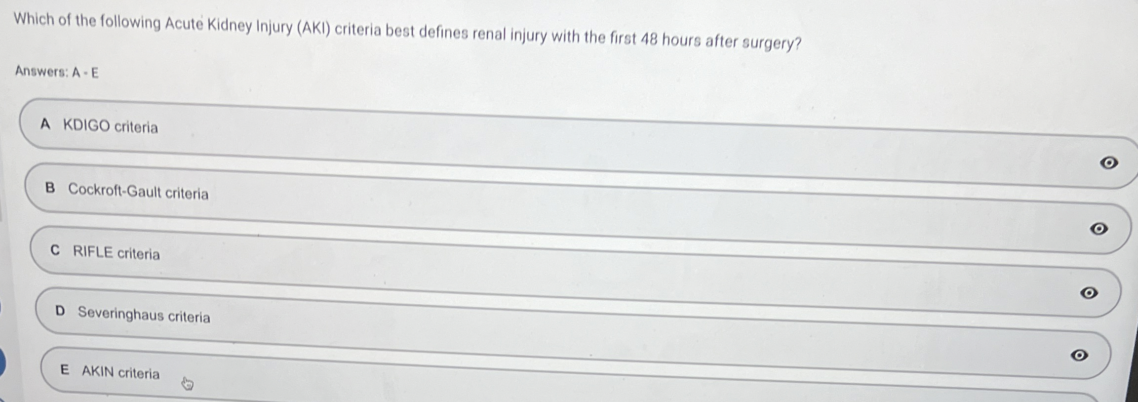Solved Which of the following Acute Kidney Injury (AKI) | Chegg.com