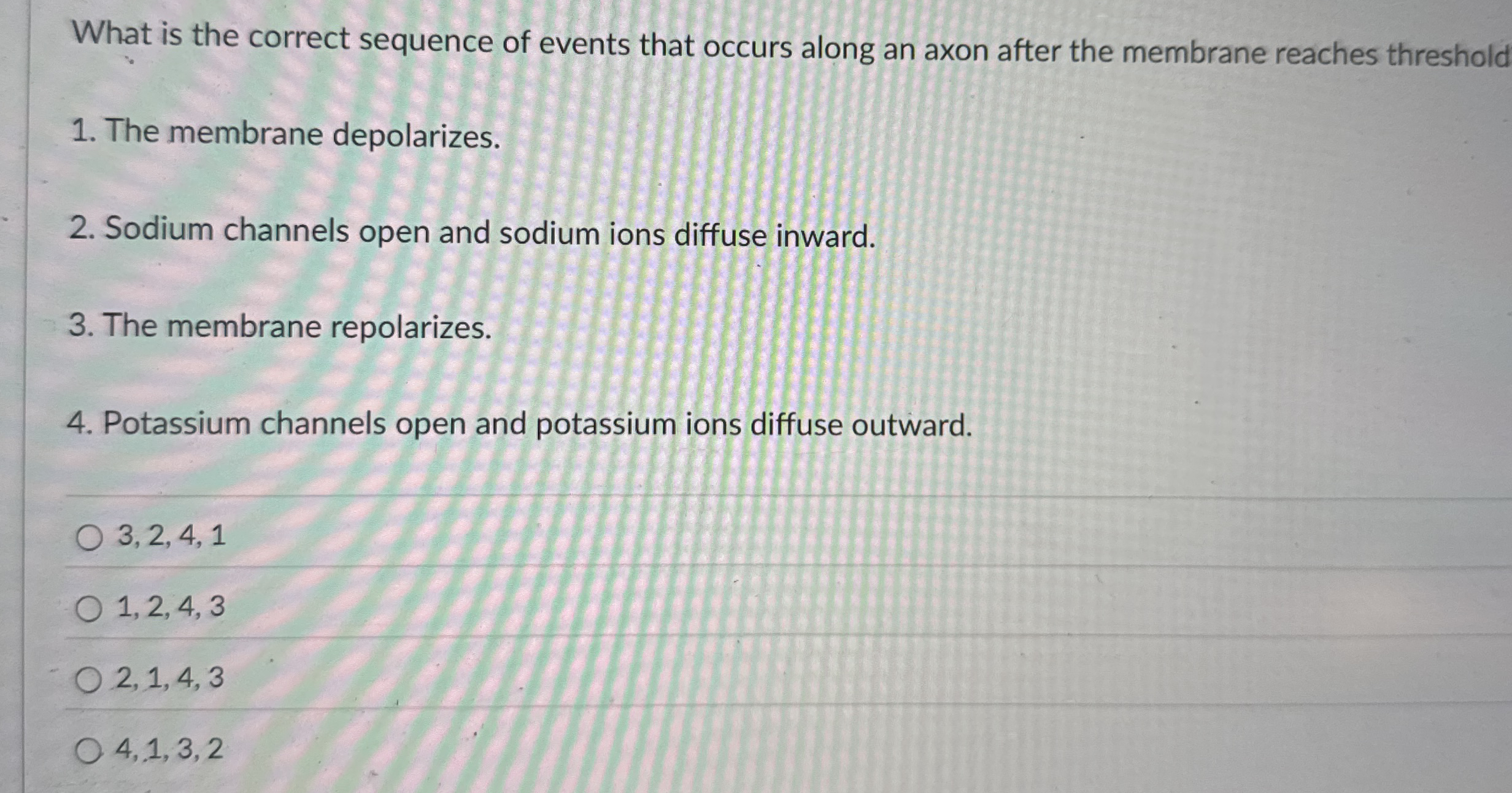 Solved What is the correct sequence of events that occurs | Chegg.com