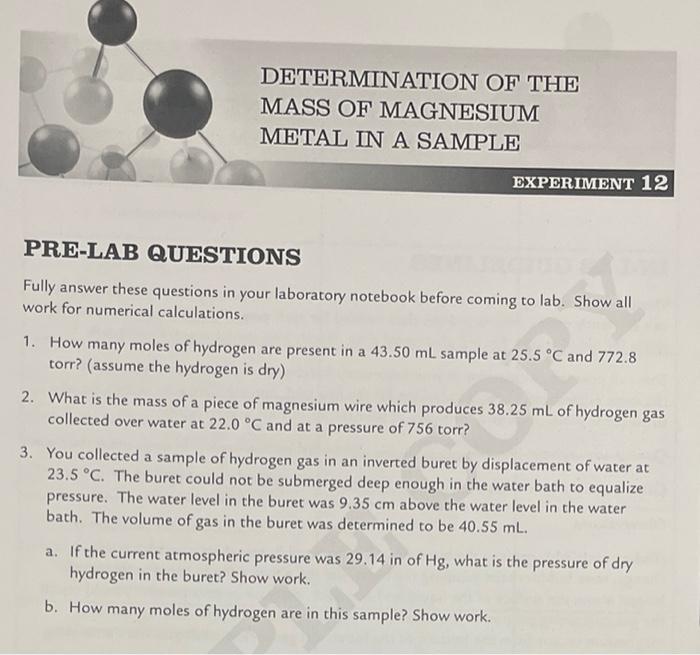 Solved PRE-LAB QUESTIONS Fully answer these questions in | Chegg.com