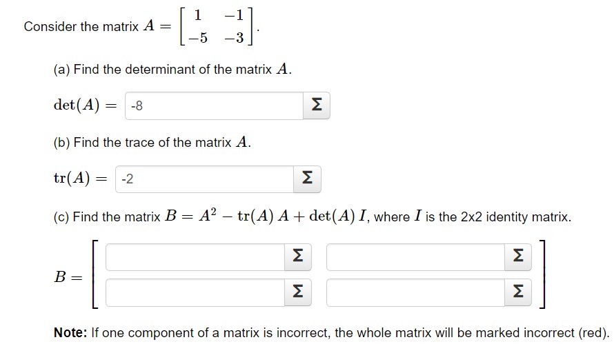 Solved Consider the matrix A=[1-1-5-3].(a) ﻿Find the | Chegg.com