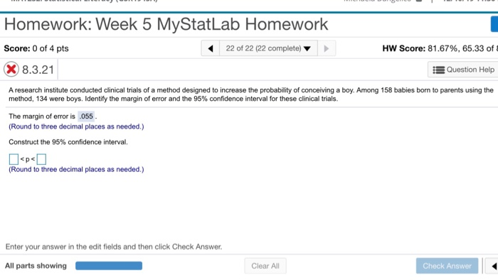 Solved Homework: Week 5 MyStatLab Homework Score: 0 of 4 pts | Chegg.com