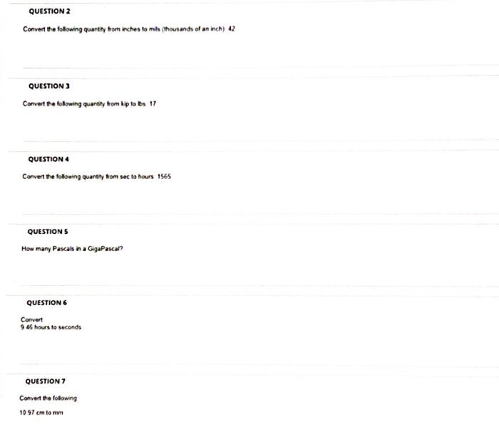 Solved Convert the following quantity from inches to mils | Chegg.com