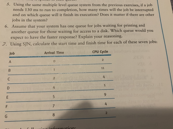 Solved Pou YU 5. Using the same multiple level queue system | Chegg.com