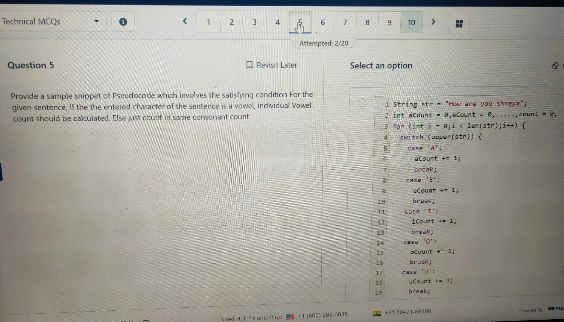 Solved Question 5 W Revisit Later Select an option Provide a | Chegg.com