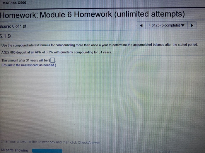 Solved Mat 144 0500 Homework Module 6 Homework Unlimited