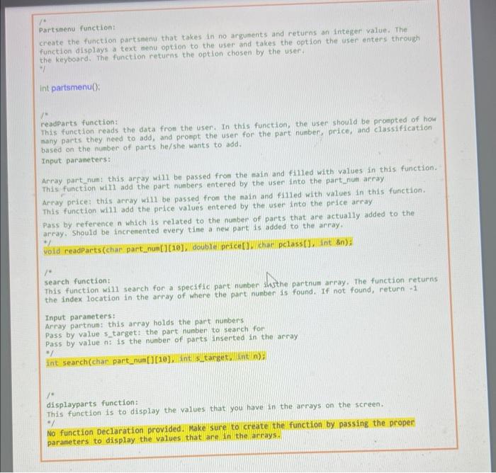 Solved A parts manufacturing company would like to manage | Chegg.com