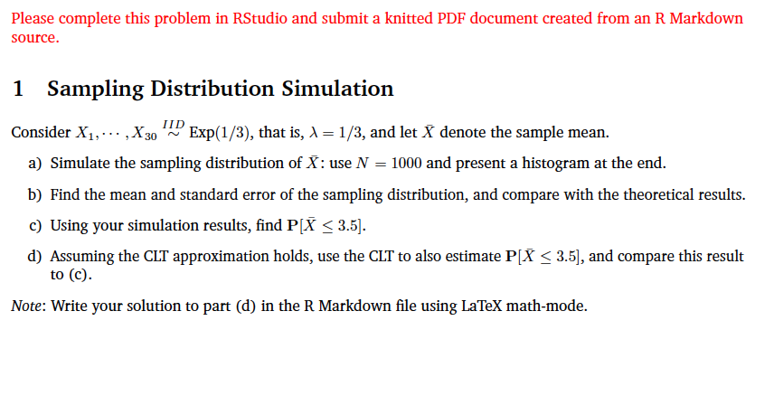 Solved Please complete this problem in RStudio and submit a | Chegg.com