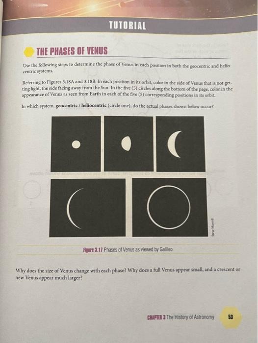 Solved color in the dark side of VENUS IN TH venus at each | Chegg.com