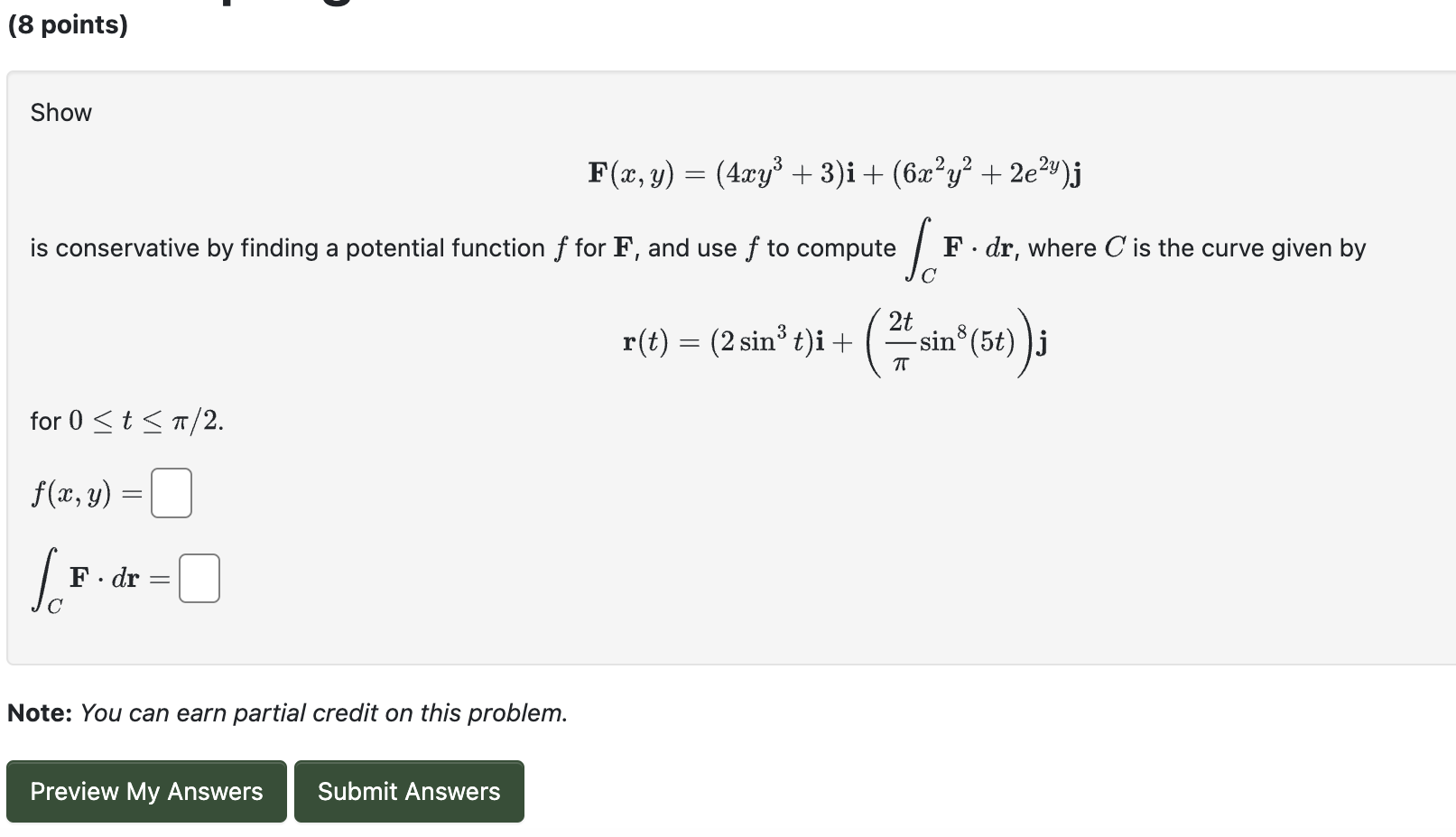 Solved (9 ﻿points)Evaluate the | Chegg.com