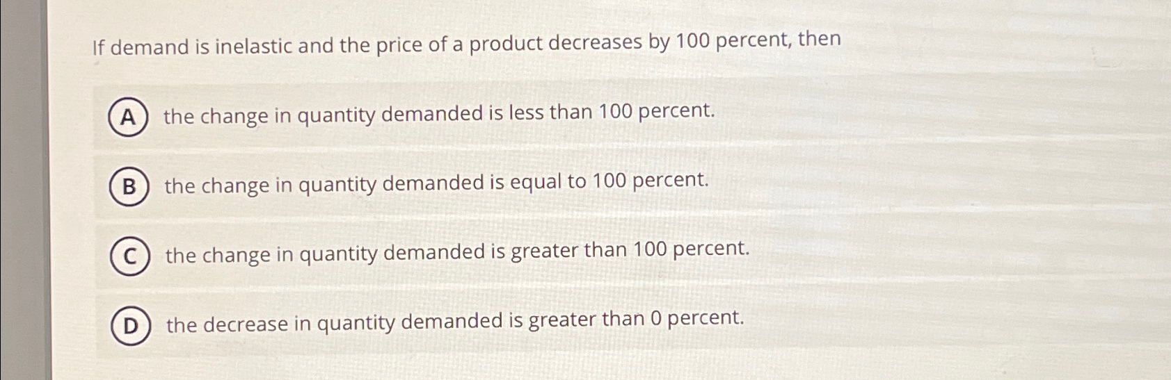 Solved If demand is inelastic and the price of a product | Chegg.com