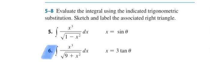 Solved 5-8 Evaluate the integral using the indicated | Chegg.com