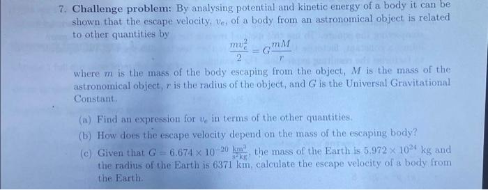 Solved 7. Challenge problem: By analysing potential and | Chegg.com