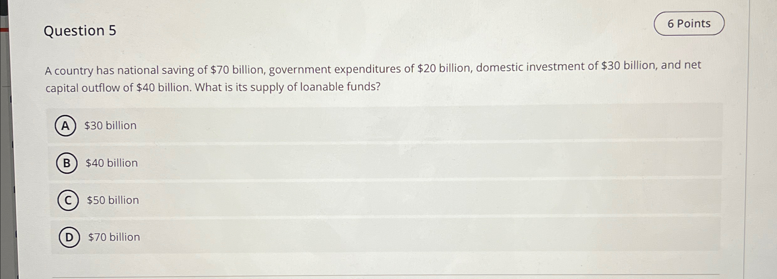 Solved Question 56 ﻿PointsA country has national saving of | Chegg.com