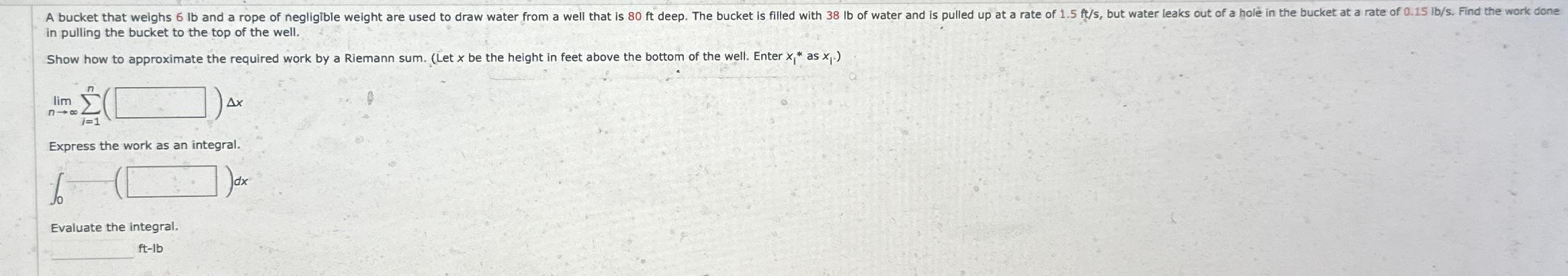 Solved in pulling the bucket to the top of the well.Show how | Chegg.com