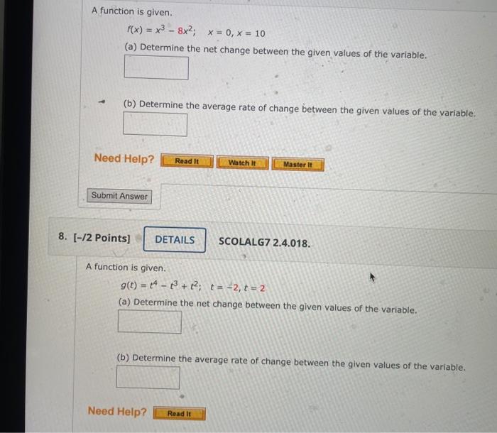 Solved A function is given. f(x)=x3−8x2;x=0,x=10 (a) | Chegg.com
