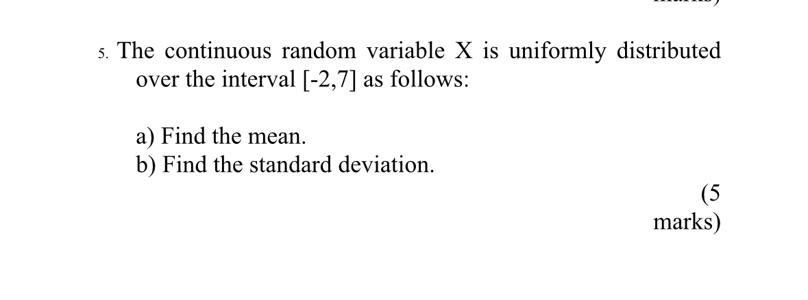 The continuous random variable X is uniformly | Chegg.com
