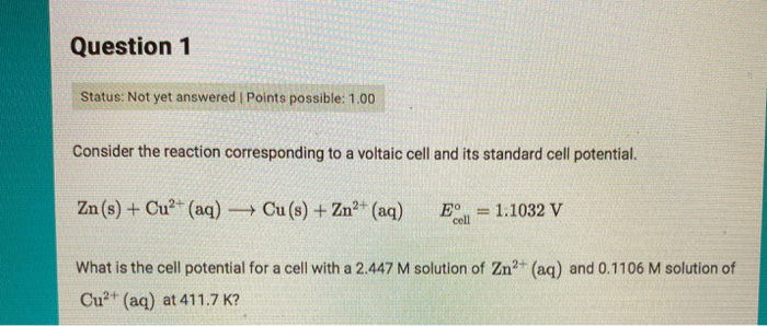 Solved Question 1 Status: Not yet answered | Points | Chegg.com