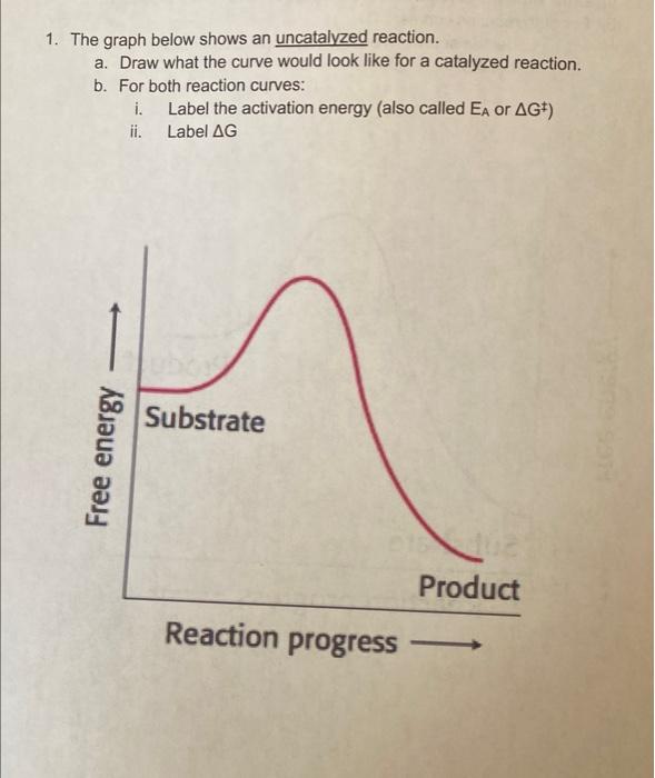 Solved 1. The graph below shows an uncatalyzed reaction. a. | Chegg.com