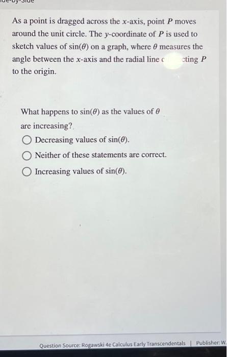 Solved Interactive: Dynamic Figure 1.4.6As a point is | Chegg.com