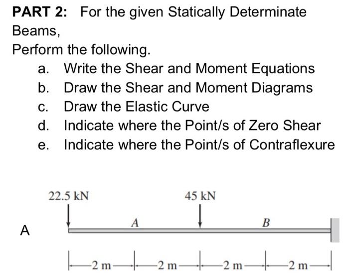 Solved PART 2: For the given Statically Determinate Beams, | Chegg.com