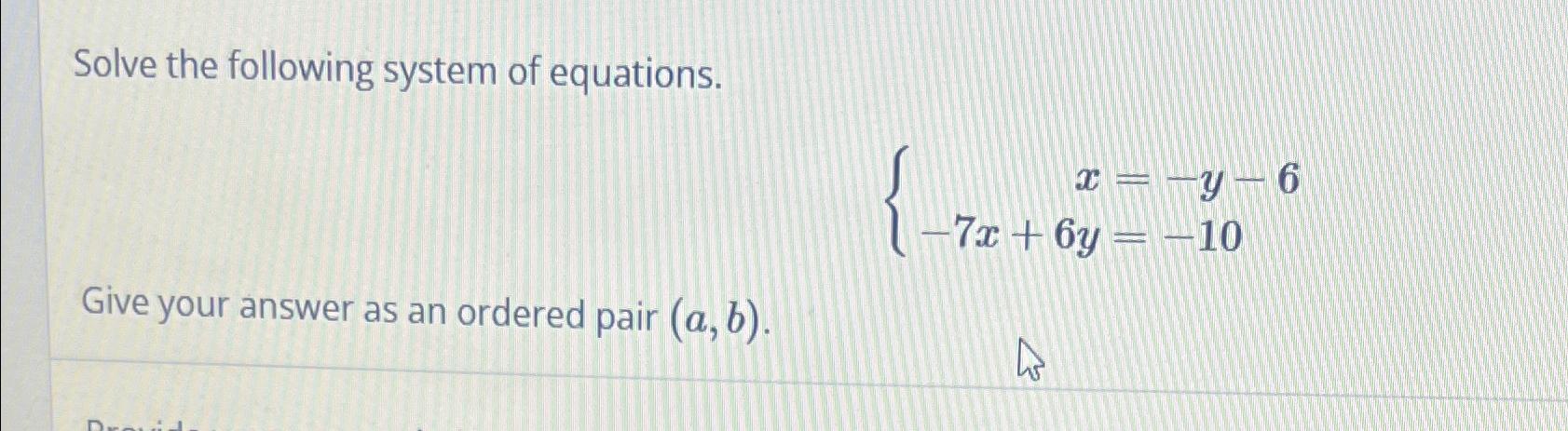 Solved Solve the following system of | Chegg.com