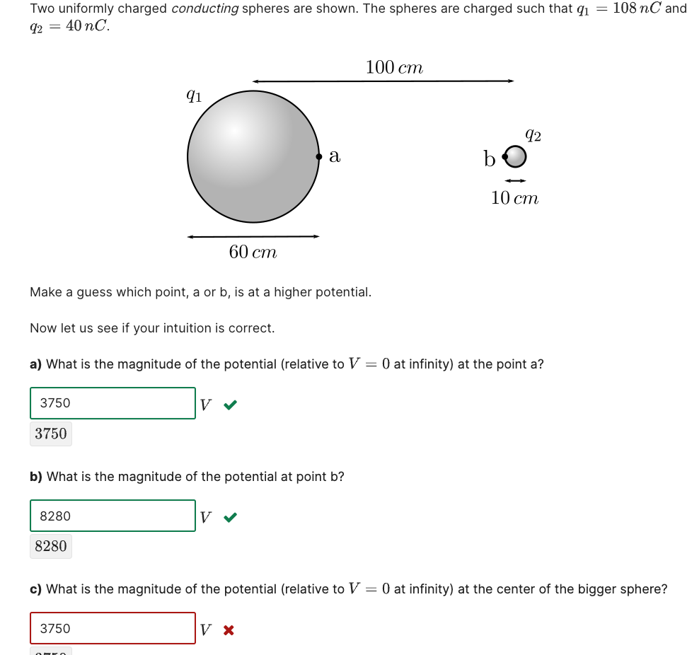 Solved JUST DO PART C THANKS.Two uniformly charged | Chegg.com
