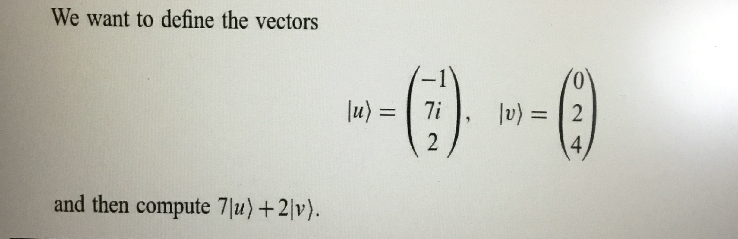 Solved We want to define the vectors|u:||and then compute | Chegg.com
