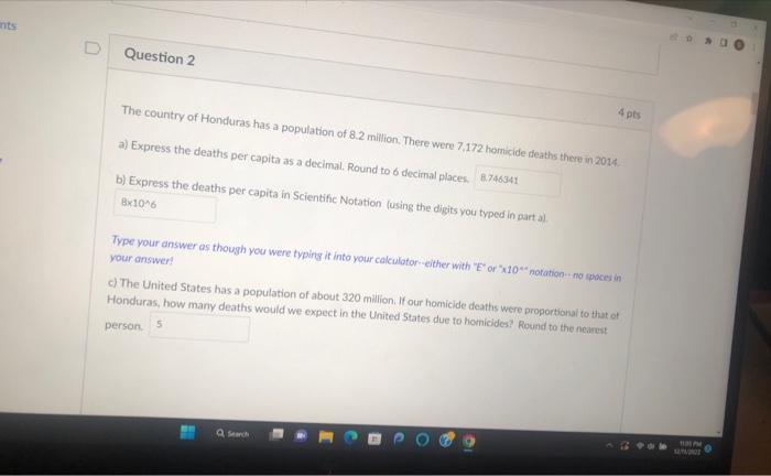 Solved b) Express the charss per capita in Scientific | Chegg.com