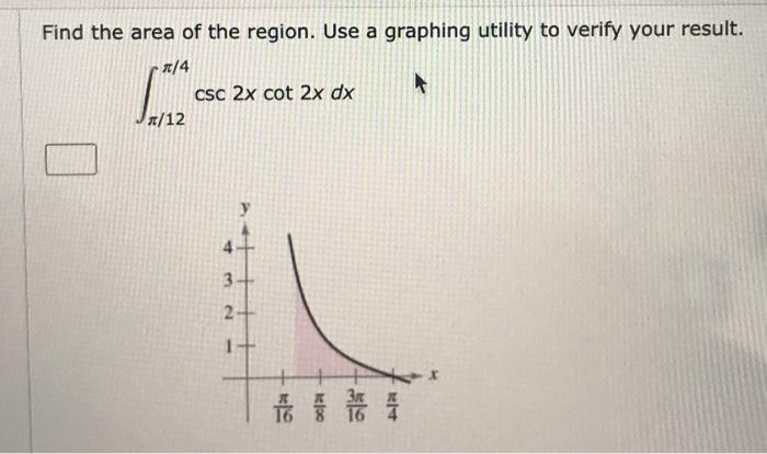 Solved Find the area of the region. Use a graphing utility | Chegg.com