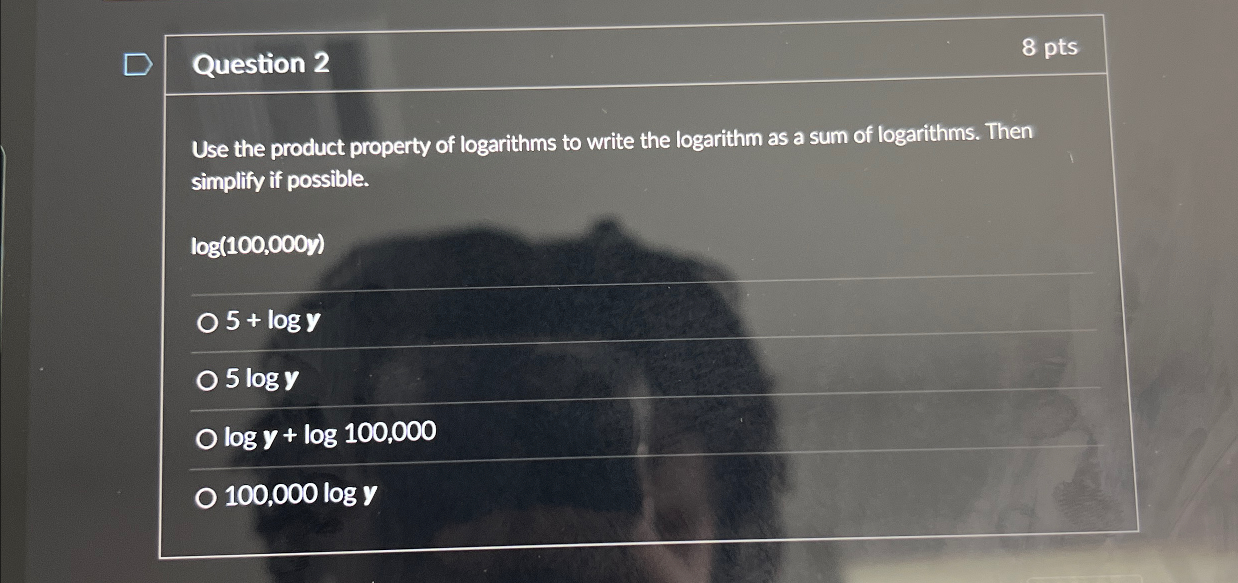 Solved Question 28 ﻿ptsUse the product property of | Chegg.com